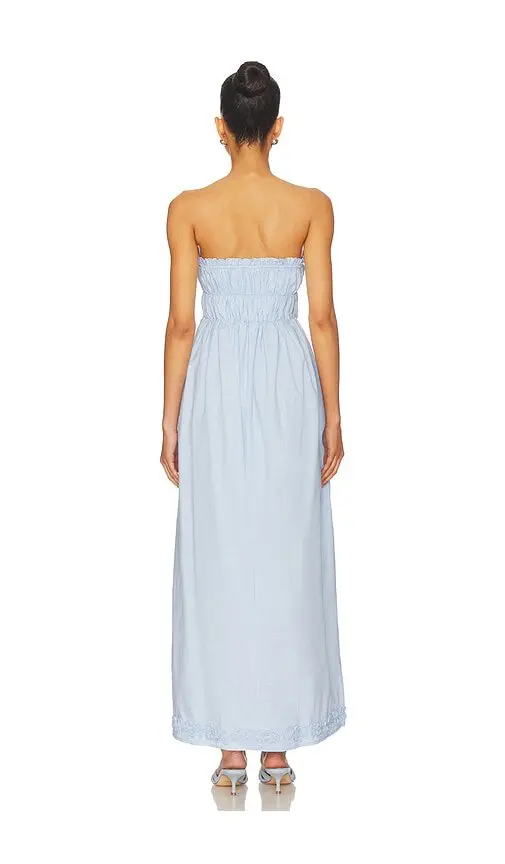 SNDYS. Ines Strapless Maxi Dress - Blue
