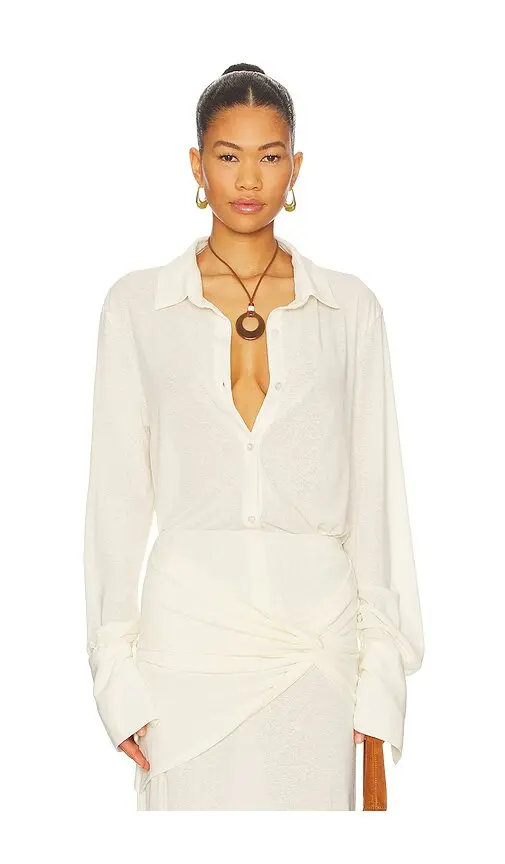 SNDYS Kalea Shirt In Ivory - Off White