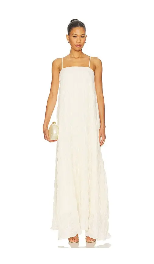 SNDYS Louisiana Maxi Dress In Cream - Shell
