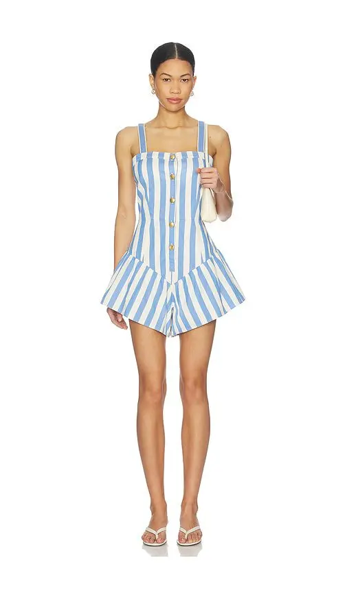 Saylor Loulou Romper In Blue