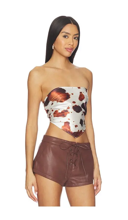 Superdown Cosima Top In White,brown
