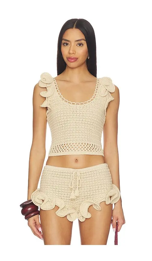 LOVERS AND FRIENDS Emiko Sweater Vest In Taupe - Light Taupe
