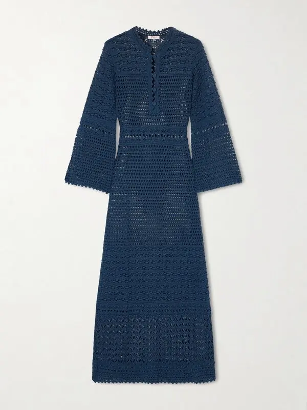 ERES Madone Open-knit Maxi Dress - Blue