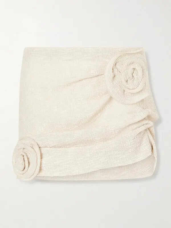 Magda Butrym Embellished Textured Woven Mini Skirt