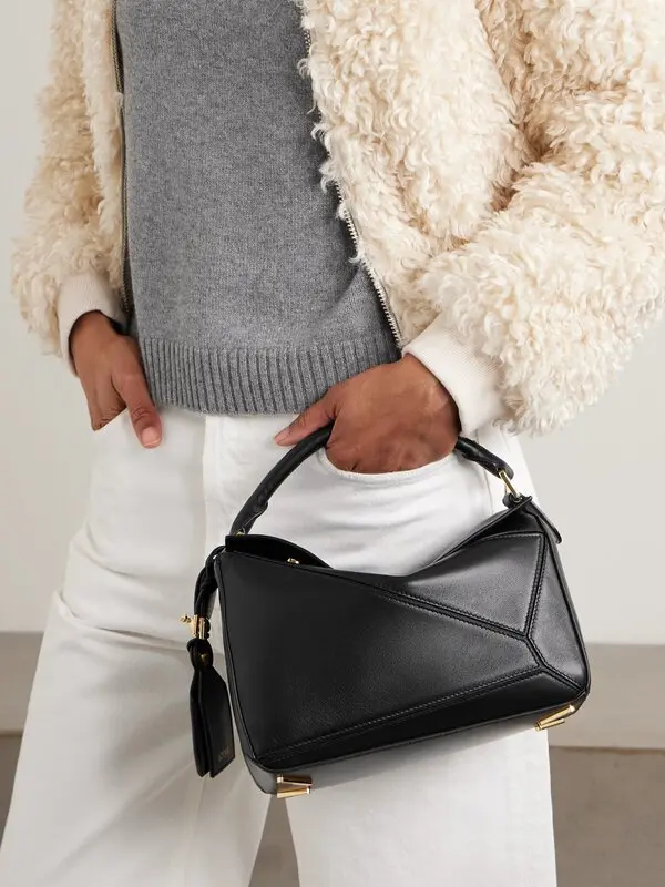 Loewe Featherlight Puzzle Small Shoulder Bag - Black