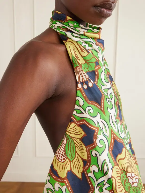 ALEMAIS Liana Printed Silk-twill Top - Multi