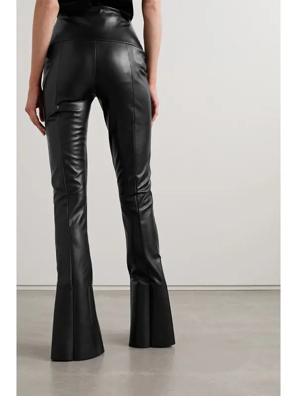 Norma Kamali Spat Vegan Leather Flared Leggings