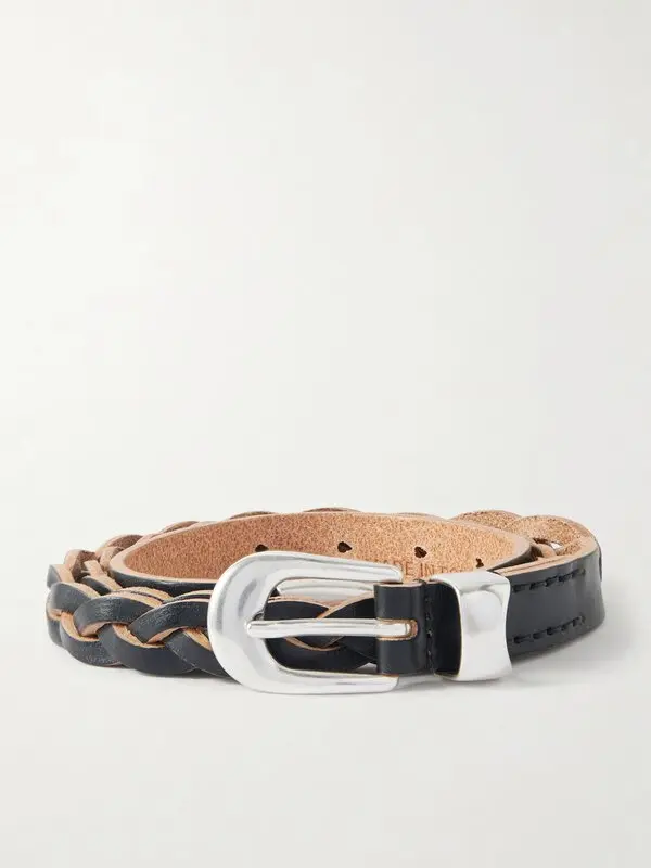 Our Legacy 2cm Braided Leather Belt - Black