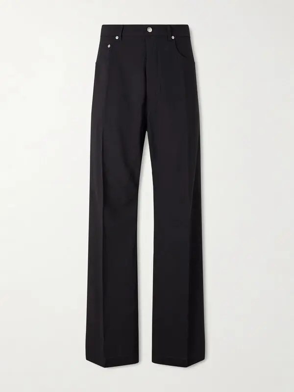Rick Owens Geth Straight-leg Virgin Wool Trousers - Black