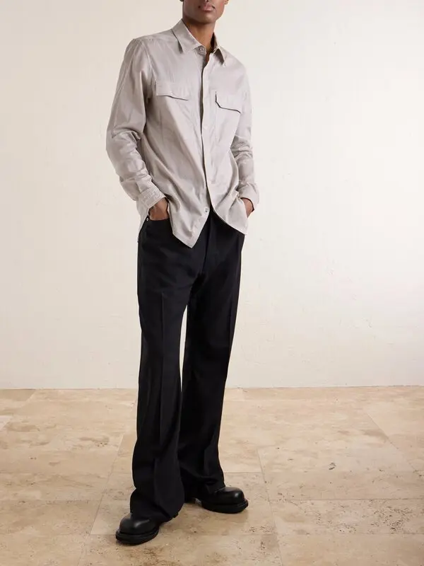 Rick Owens Geth Straight-leg Virgin Wool Trousers - Black