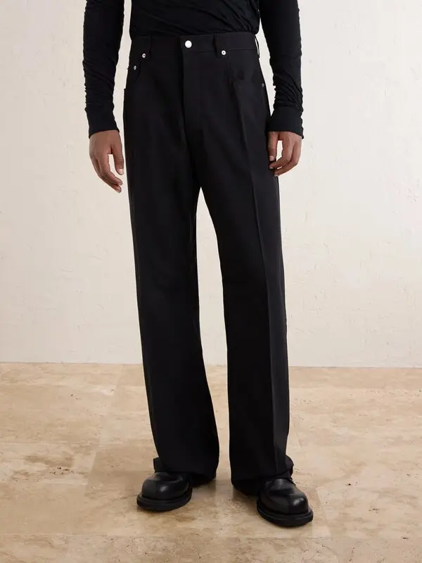 Rick Owens Geth Straight-leg Virgin Wool Trousers - Black