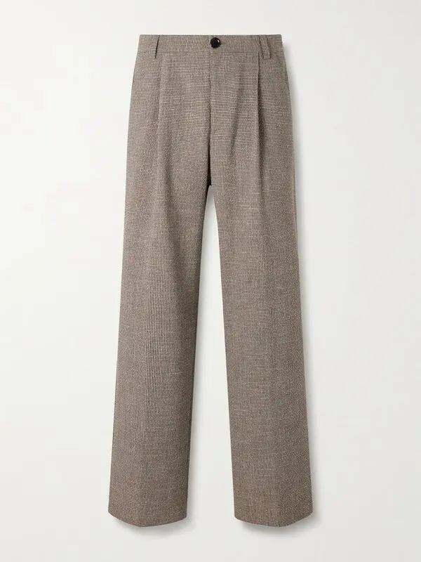 Oliver Spencer Orsman Wide-leg Gingham Woven Trousers - Brown