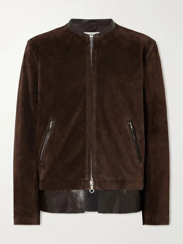 Our Legacy Drift Leather-trimmed Suede Jacket