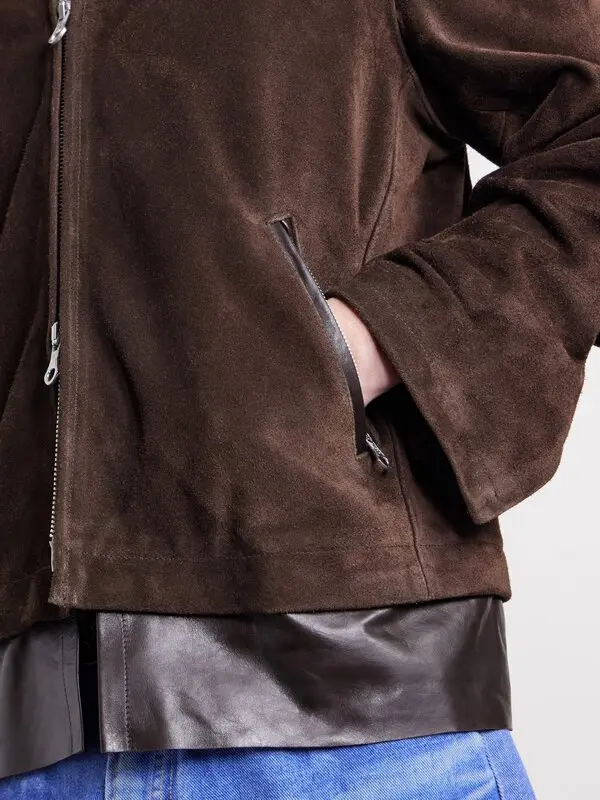 Our Legacy Drift Leather-trimmed Suede Jacket