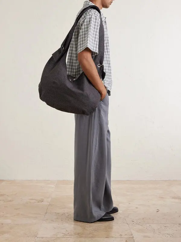 MFPEN Eyelet Checked Canvas Shoulder Bag