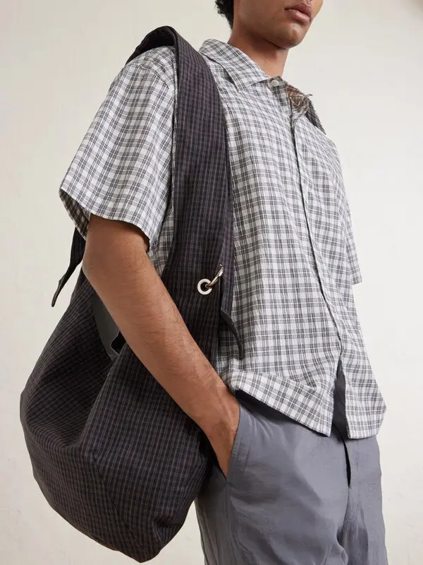 MFPEN Eyelet Checked Canvas Shoulder Bag