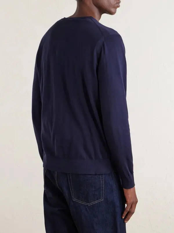 Loro Piana Ice Wish™ Sea Island Cotton Sweater - Blue