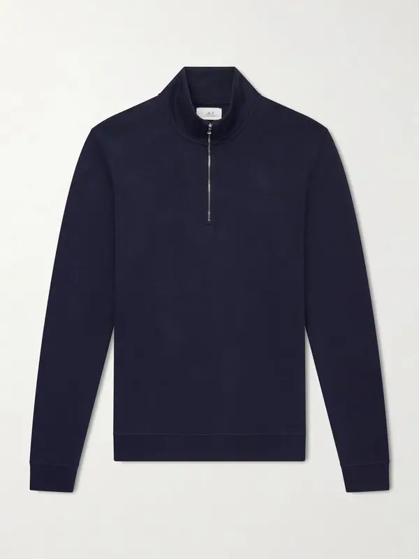 Mr P. Cotton Zip-up Sweater - Blue