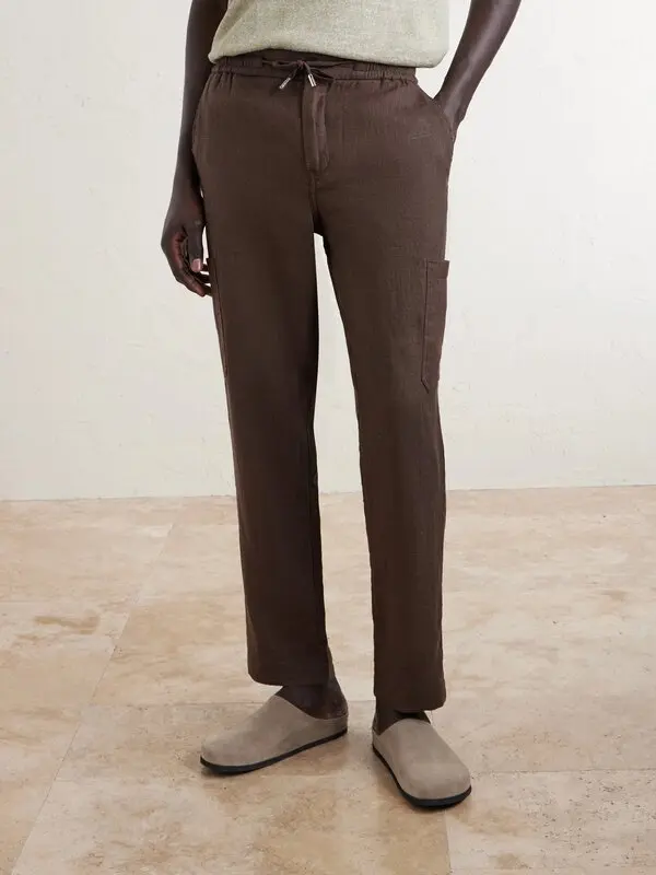 Mr P. James Tapered Linen Cargo Trousers
