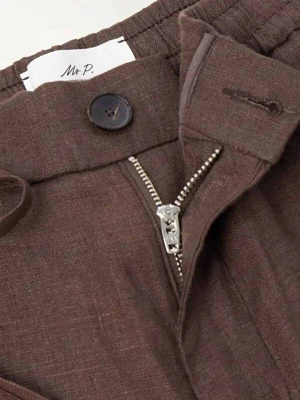 Mr P. James Tapered Linen Cargo Trousers