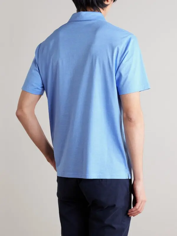 Peter Millar Excursionist Stretch-cotton And Modal-blend Polo Shirt - Blue