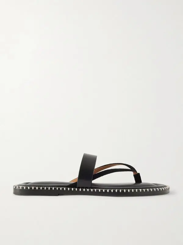 Dries Van Noten Leather And Suede Sandals - Black