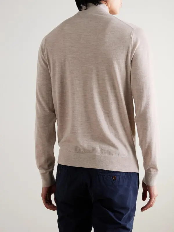 Peter Millar Excursionist Flex Merino Wool-blend Half-zip Sweater - Neutrals