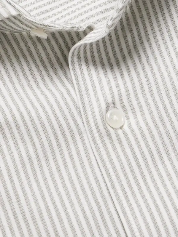 Peter Millar Excursionist Flex Slim-fit Striped Cotton-blend Shirt - Gray