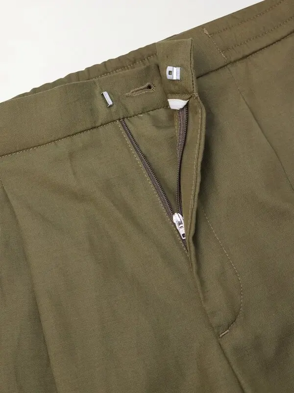 Officine Générale Tapered Lyocell, Linen And Cotton-blend Trousers
