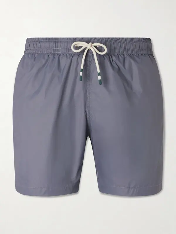 Hartford Straight-leg Mid-length Recycled Swim Shorts - Gray