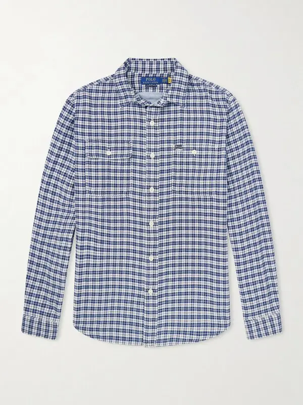 Polo Ralph Lauren Checked Cotton-flannel Shirt - Blue