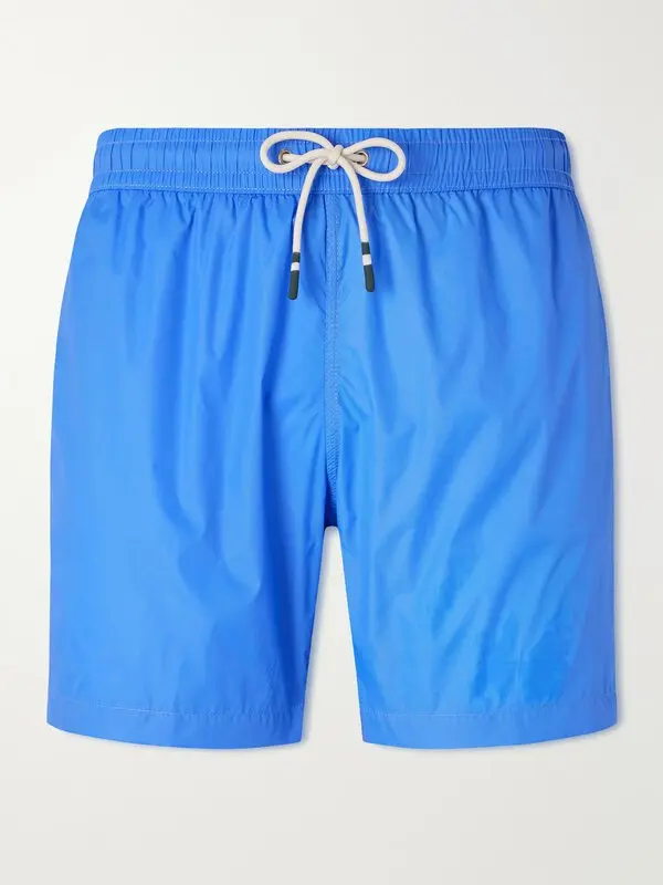 Hartford Straight-leg Mid-length Recycled Swim Shorts - Blue