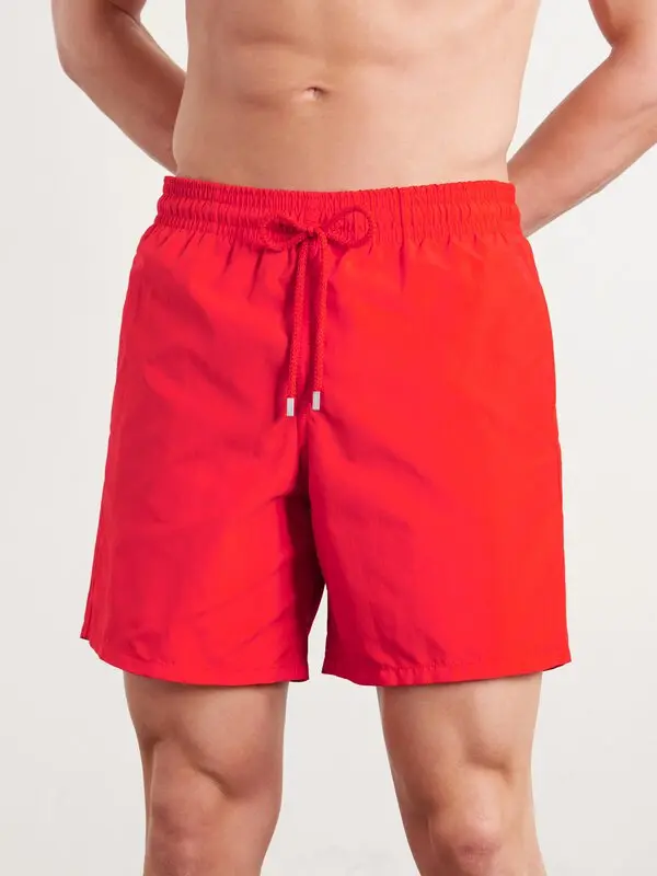 Vilebrequin Moorea Straight-leg Mid-length Econyl® Swim Shorts - Red