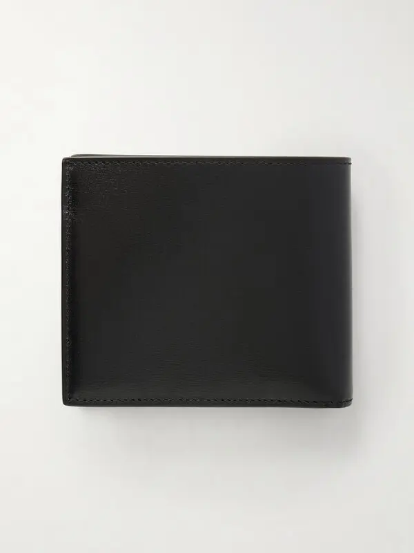 Saint Laurent Logo-embellished Leather Bifold Wallet With Money Clip - Black