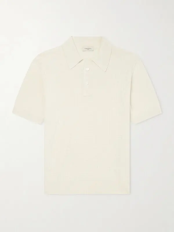 PIACENZA CASHMERE 1733 Silk And Linen-blend Polo Shirt - Neutrals