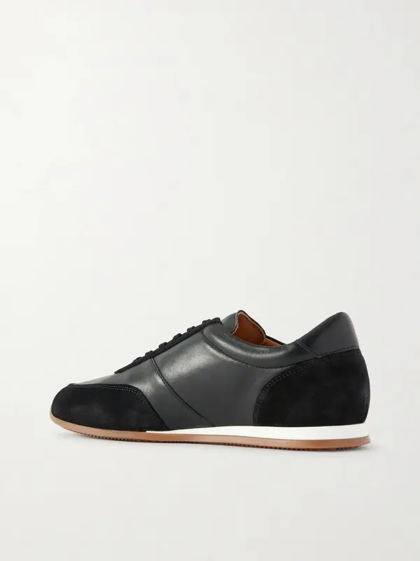 Mr P. Suede-trimmed Leather Sneakers