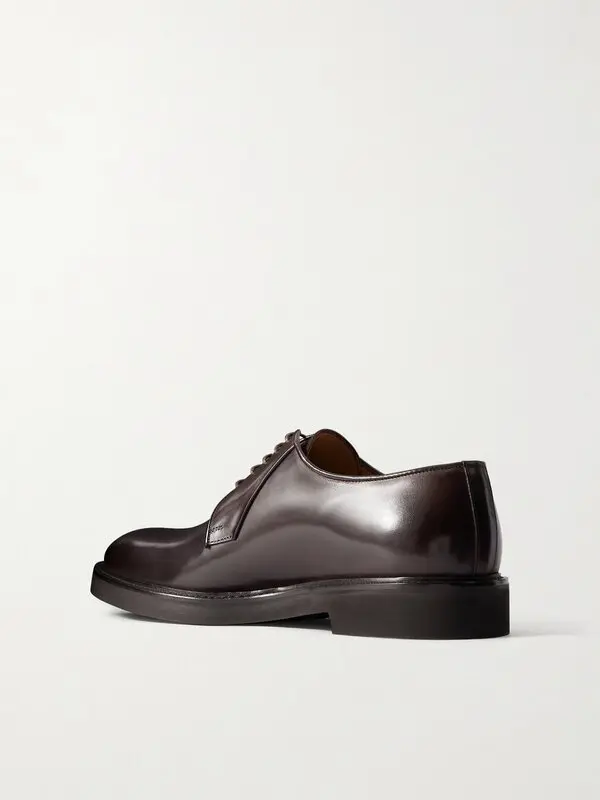 Mr P. Leather Derby Shoes - Brown