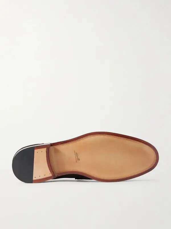 Mr P. Split-toe Suede Penny Loafers - Brown