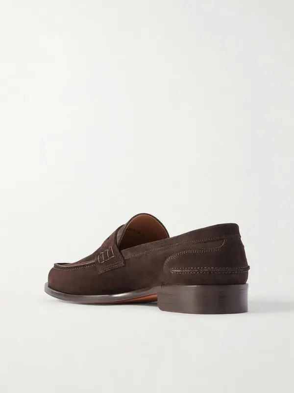 Mr P. Split-toe Suede Penny Loafers - Brown