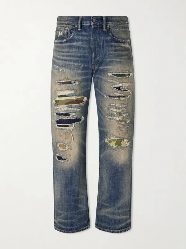 Ralph Lauren Distressed Straight-leg Jeans - Blue