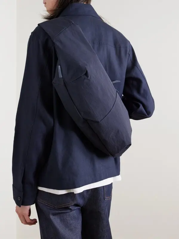 MASTER-PIECE CO Sash Large Leather-trimmed Sling Bag - Blue