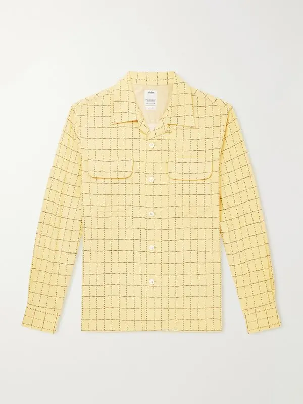 Visvim Carrow Convertible-collar Checked Wool Shirt