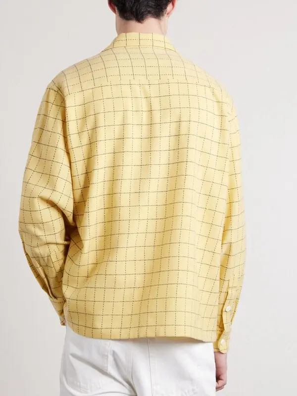 Visvim Carrow Convertible-collar Checked Wool Shirt