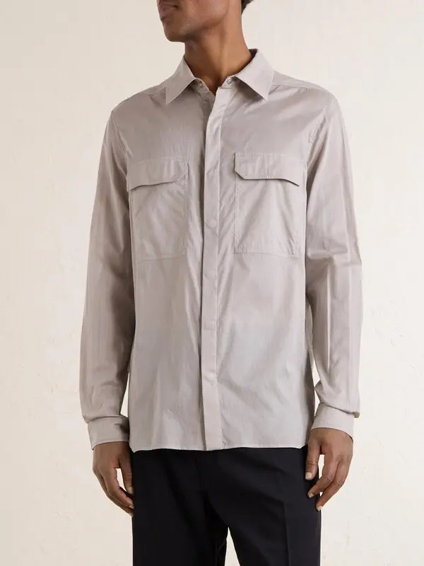 Rick Owens Organic Cotton-voile Shirt - Neutrals