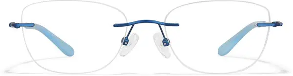 Zenni Rectangle Flex Titanium Rimless Eyeglasses - Blue