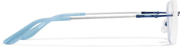 Zenni Rectangle Flex Titanium Rimless Eyeglasses - Blue