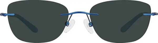 Zenni Rectangle Flex Titanium Rimless Eyeglasses - Blue