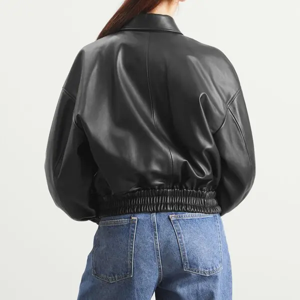 JIL SANDER Leather Bomber Jacket