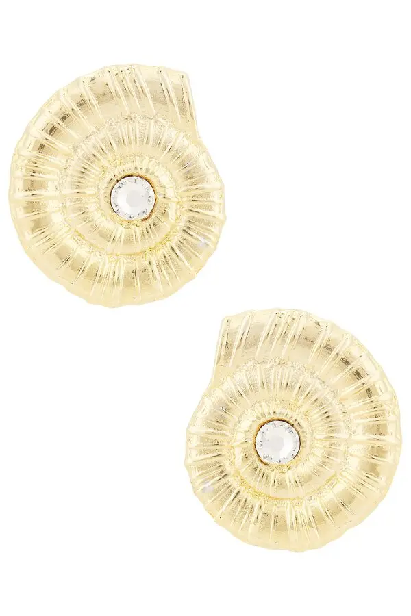 ROWEN ROSE Shell Earrings In Metallic Silver - Gold