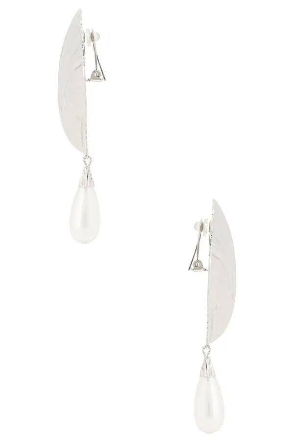ROWEN ROSE Shell Earrings - Silver & White